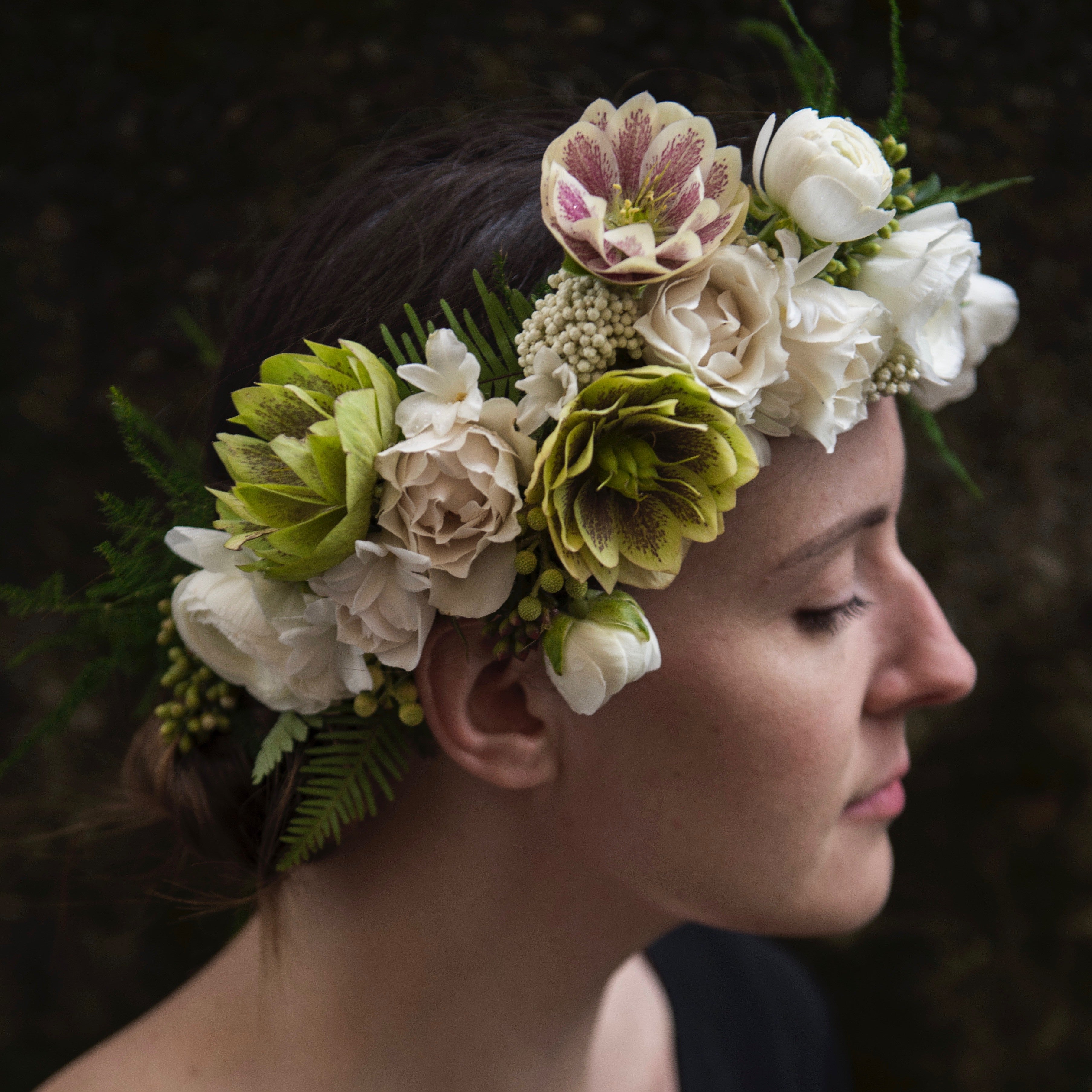 Premium Full Floral Crown | Custom Event Flower Headpiece